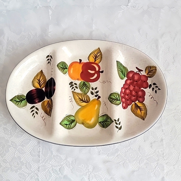 Oneida | Dining | Vintage Fruit By Oneida Hand Painted Tray Ceramic ...